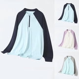 Antinious Boys Girls Solid Raglan Round Neck Half Zip Breathable ...