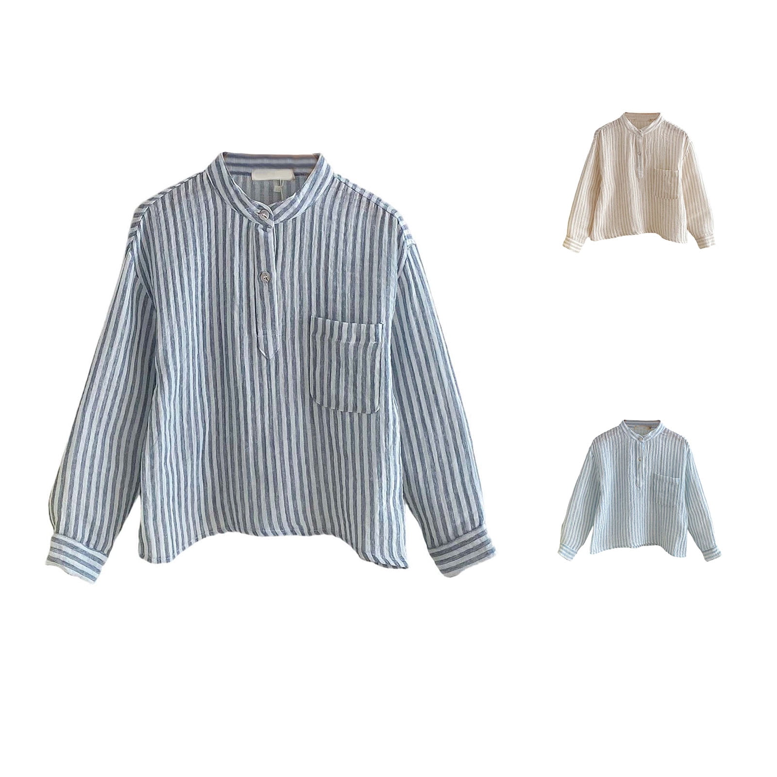 Antinious Boys Girls Stripe Double Layer Texture Button Casual Outer ...