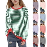 Antinious Boys Girls Stripe Print Drop Shoulder Round Neck Casual ...