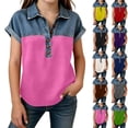 Antinious Girls Denim Look Patchwork Print Casual Button Short Sleeve ...