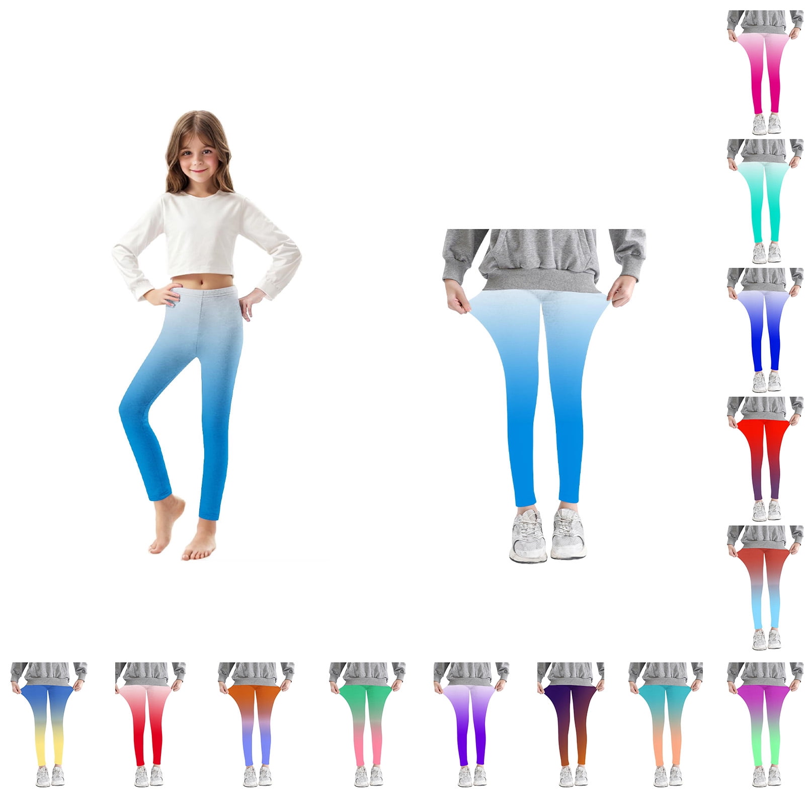 Antinious Girls High Waist Full Length Pants Leggings Print Loose Soft ...