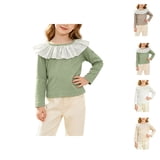 Antinious Girls Long Sleeve Solid Casual Ribbed Lace Base Soft ...