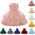 Antinious Girls Sleeveless Round Neck Sequins Bow Mesh Princess Dresses ...