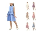 Antinious Girls Solid Round Neck Sleeveless Patchwork Soft Versatile ...
