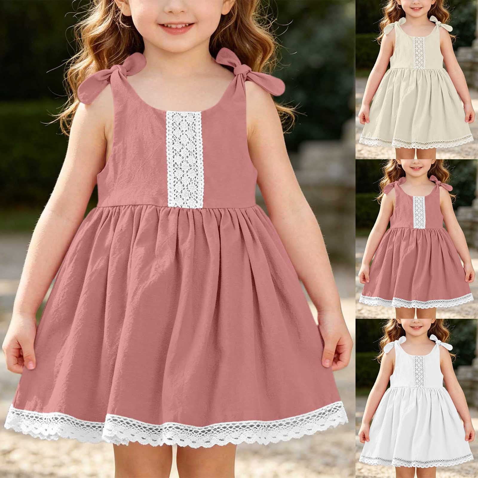 Antinious Girls Solid Sleeveless Round Neck Versatile Comfortable ...