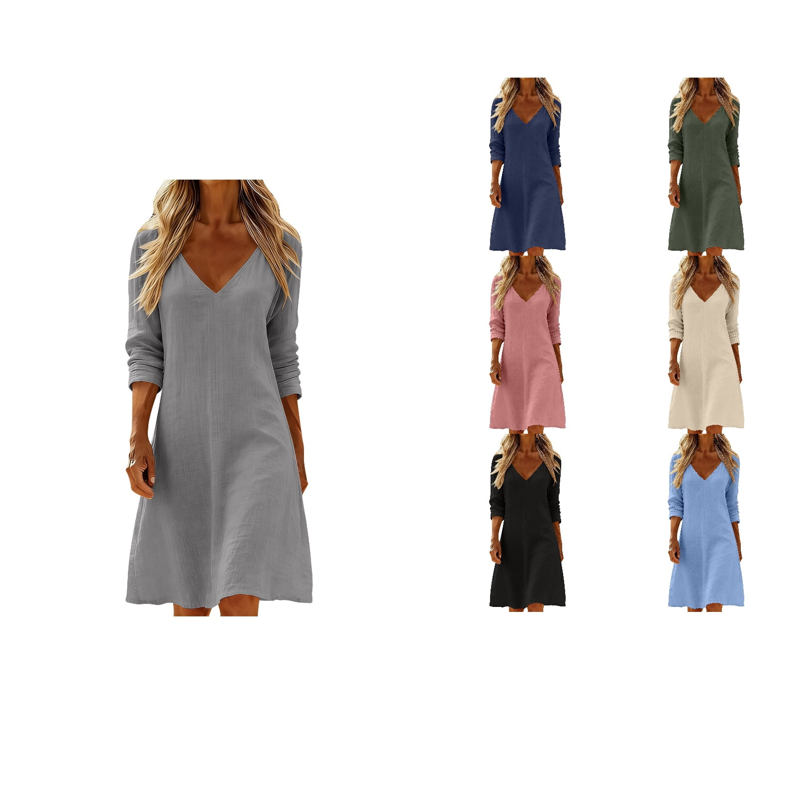 Antinious Ladies Long Sleeve V-Neck Solid Pocket Short Length Summer ...