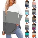 Antinious Ladies Patchwork Print Long Sleeve Round Neck Thumb Hole ...