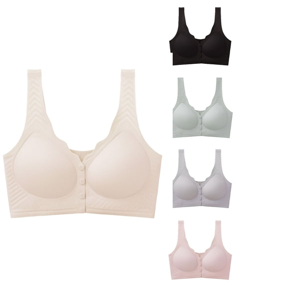 Antinious Ladies Plus Size Wireless Light Fixed Cup Front Closure ...
