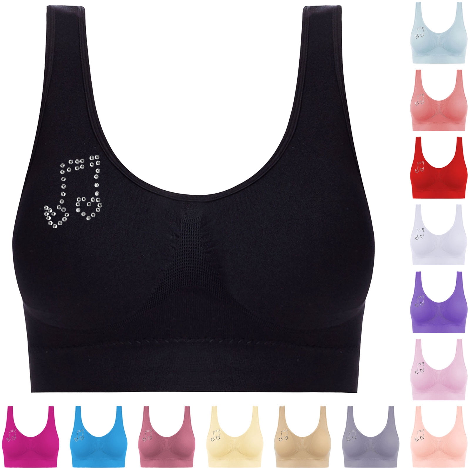 Antinious Ladies Rhinestone 1 Piece Relaxed Seamless Comfortable Tank ...