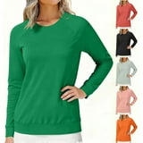Antinious Ladies Round Neck Solid Raglan Long Sleeve Breathable Daily ...