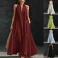 Antinious Ladies Sleeveless V-Neck Loose Flowy A-Line Soft Versatile ...