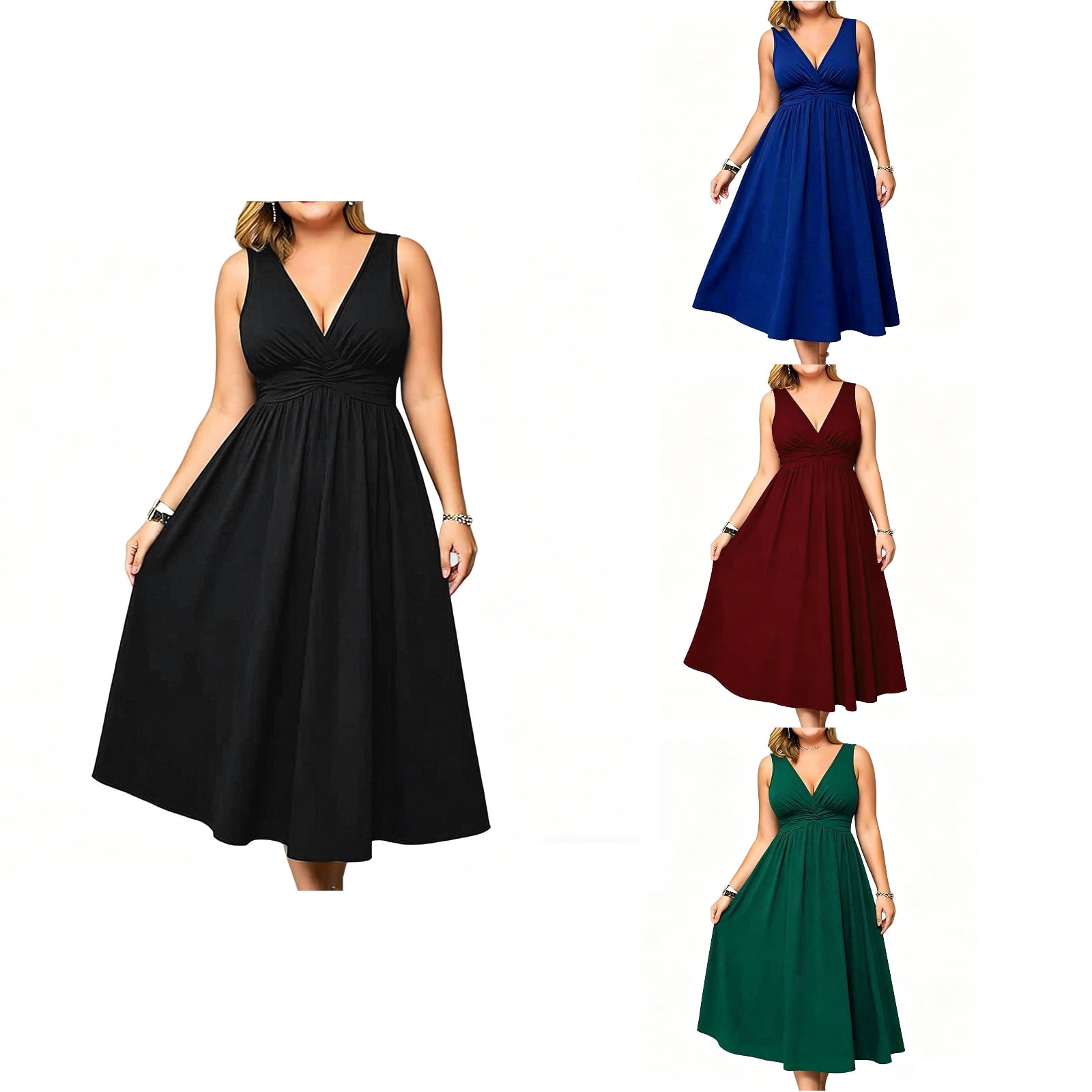 Antinious Ladies Sleeveless V-Neck Solid Lightweight Versatile Daily ...