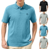 Antinious Men Button Collar Short Sleeve Loose Oversized Casual ...