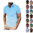 Antinious Men Gradient Print Half Button Collar Short Sleeve Loose ...