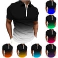 Antinious Men Gradient Zip Round Neck Raglan Short Sleeve Workout ...