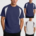 Antinious Men Patch Round Neck Pullover Short Sleeve Trendy Breathable ...