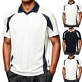 Antinious Men Patchwork Round Neck Short Sleeve Breathable Loose Casual ...
