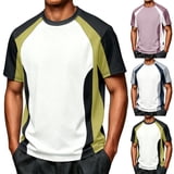 Antinious Men Patchwork Soft Fabric Short Sleeve Versatile T-Shirts ...