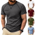 Antinious Men Raglan Sleeve Line Round Neck Pullover Short Sleeve T ...