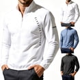 Antinious Men Solid Button Round Neck Short Sleeve Loose Trendy Casual ...