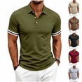 Antinious Men Solid Half Button Collar Short Sleeve Daily Loose Casual ...