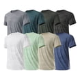 Antinious Men Solid Ice Silk Breathable Round Neck Short Sleeve Workout ...