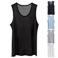 Antinious Men Solid Ice Silk Mesh Round Neck Sleeveless Breathable ...