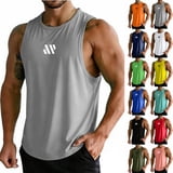 Antinious Men Solid Mesh Round Neck Sleeveless Muscle Breathable ...