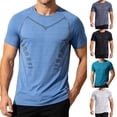 Antinious Men Solid Round Neck Short Sleeve Breathable Workout Running ...