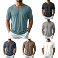 Antinious Men Solid Round Neck Short Sleeve Trendy Versatile T-Shirts ...