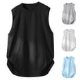 Antinious Men Solid Round Neck Sleeveless Vintage Loose Workout Casual ...