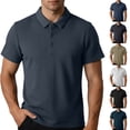 Antinious Men Solid Special Collar Short Sleeve Breathable Versatile T ...
