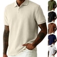 Antinious Men Solid Texture Button Collar Short Sleeve Daily Versatile ...