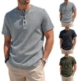 Antinious Men Stripe Collar Short Sleeve Trendy Casual Button Down T ...