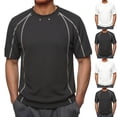 Antinious Men Stripe Print Regular Solid Short Sleeve Loose Oversized ...