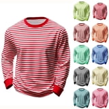 Antinious Men Stripe Print Round Neck Long Sleeve Loose Oversized ...