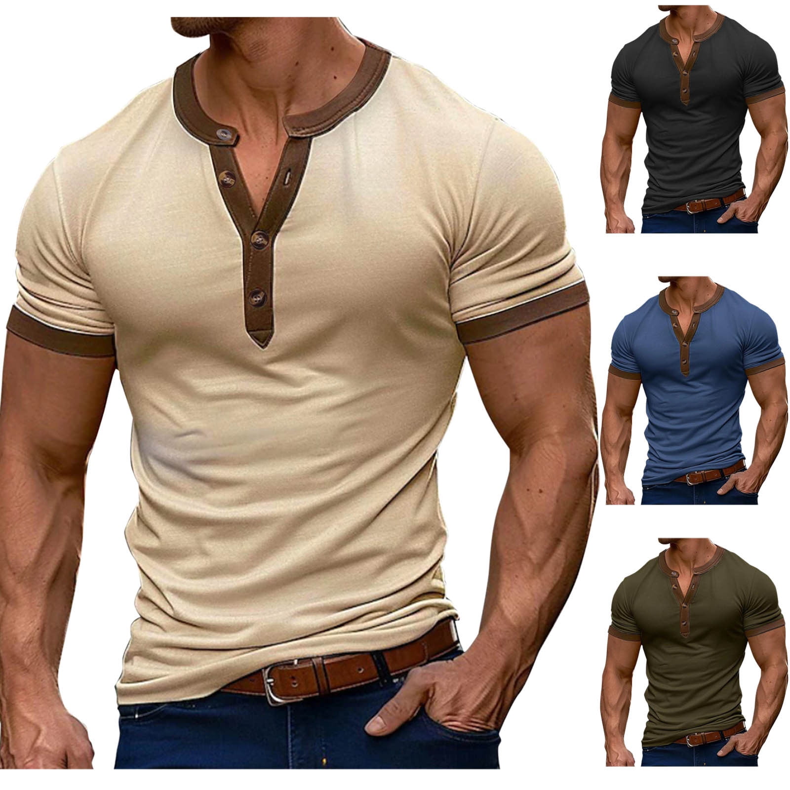 Antinious Mens Summer Beach Shirt,Workout Tops Men,Men Short Sleeve ...