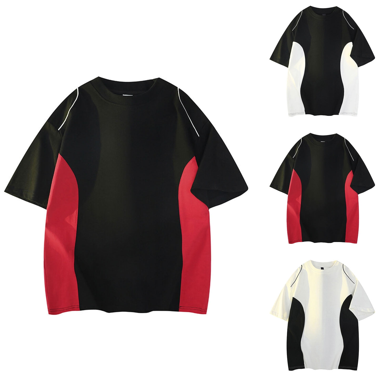 Antinious Men Short Sleeve Oversized Tshirts Round Neck Loose Color ...