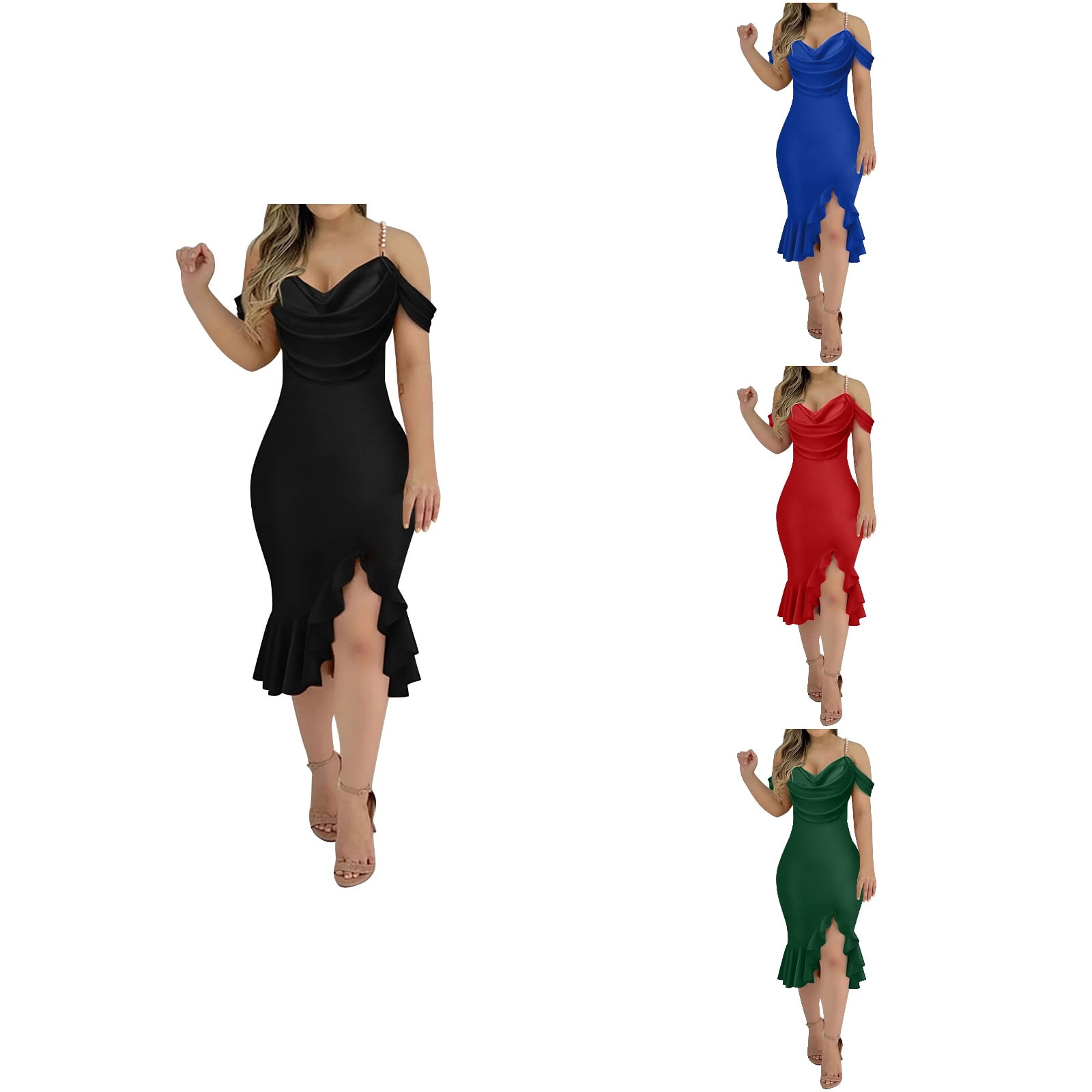 Antinious Summer Beach Dresses for Women,Women Casual Cold Shoulder ...