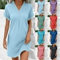 Antinious Summer Beach Dresses for Women,Women Casual Solid-neck Short ...