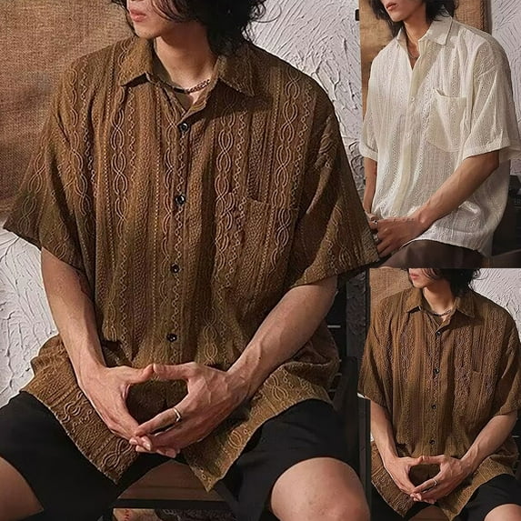 Antinious Summer Beach Shirt Men,Oversized Tshirts for Man,Men Shirts ...