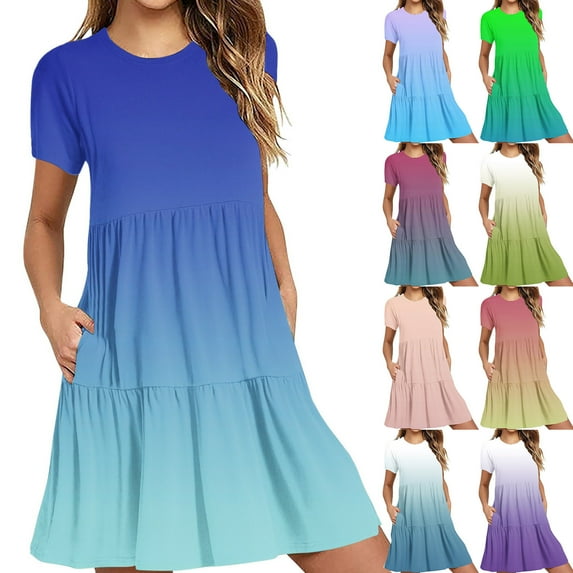 Antinious Summer Dresses for Women,Beach Dresses for Women Casual Short ...