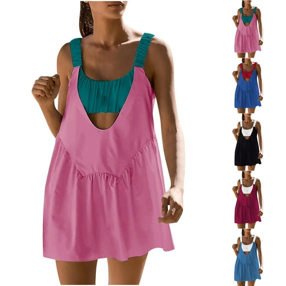 Antinious Summer Dresses for Women,Mini Dresses for Women Casual Color ...