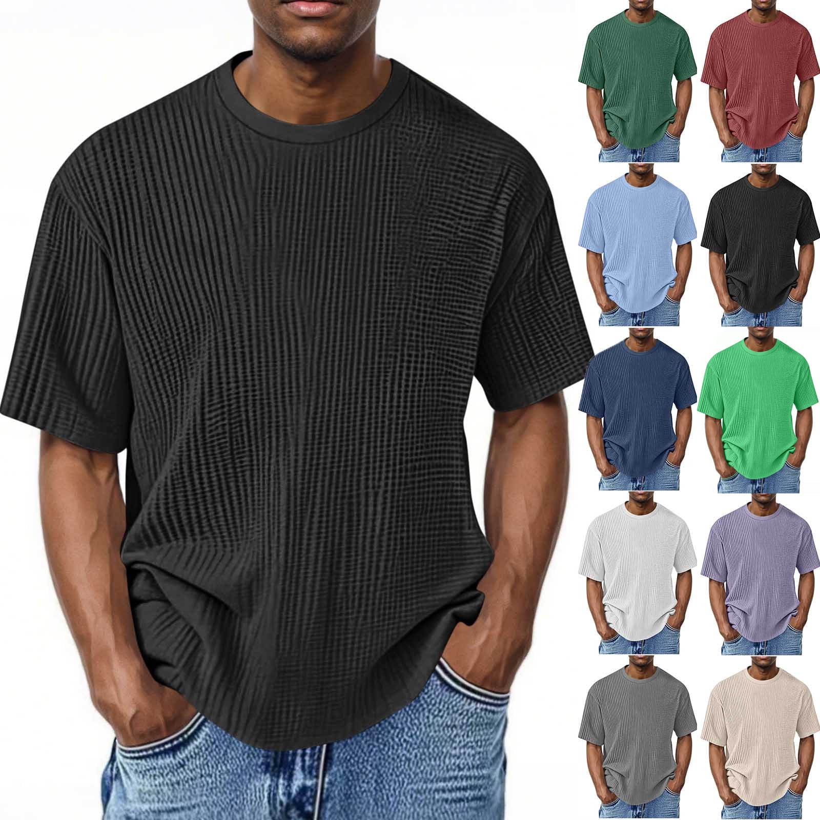 Antinious Summer Shirts for Men,Mens Tshirts,Men Fashion Casual Solid ...