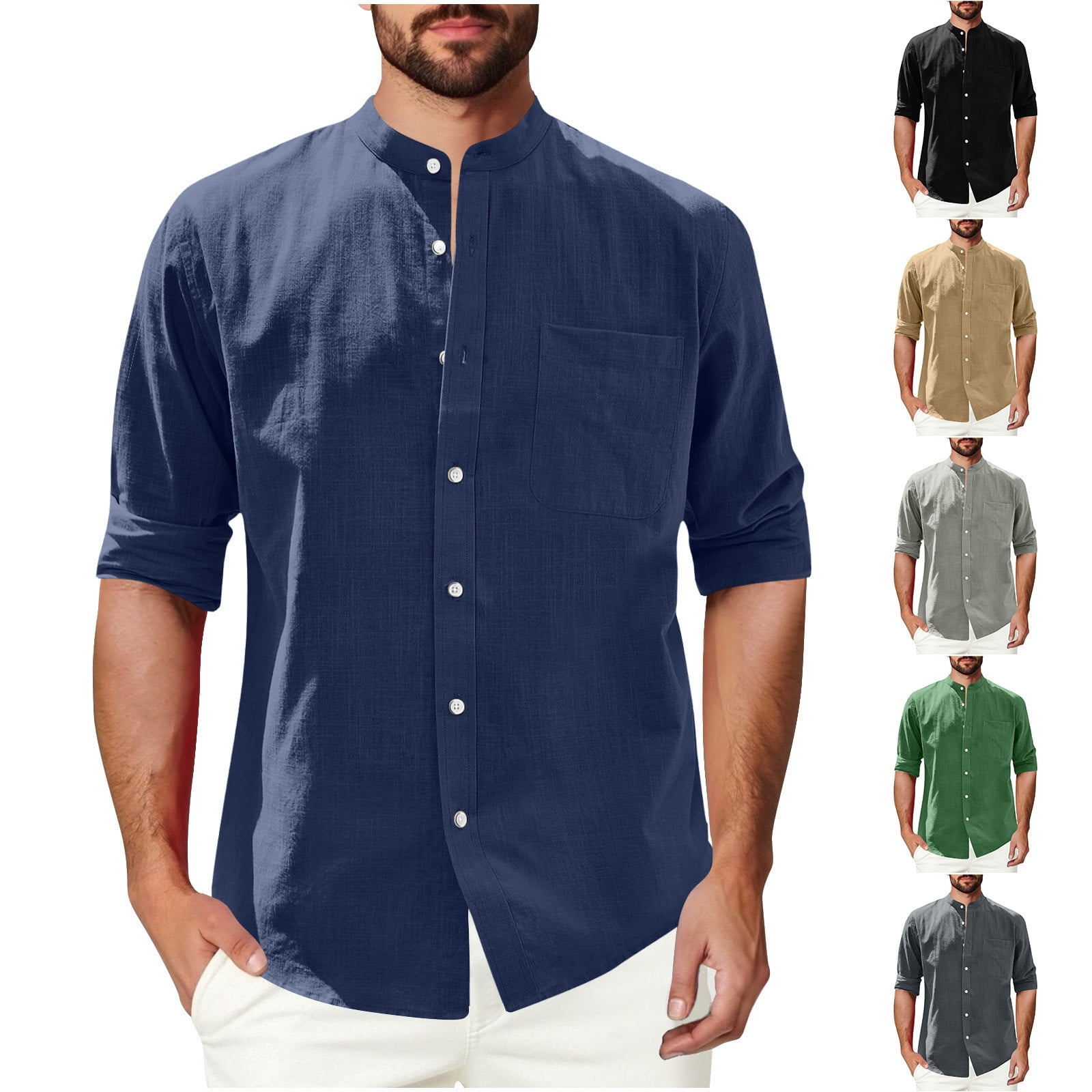 Antinious Man Summer Short Sleeve Casual Button Down Collar Beach ...
