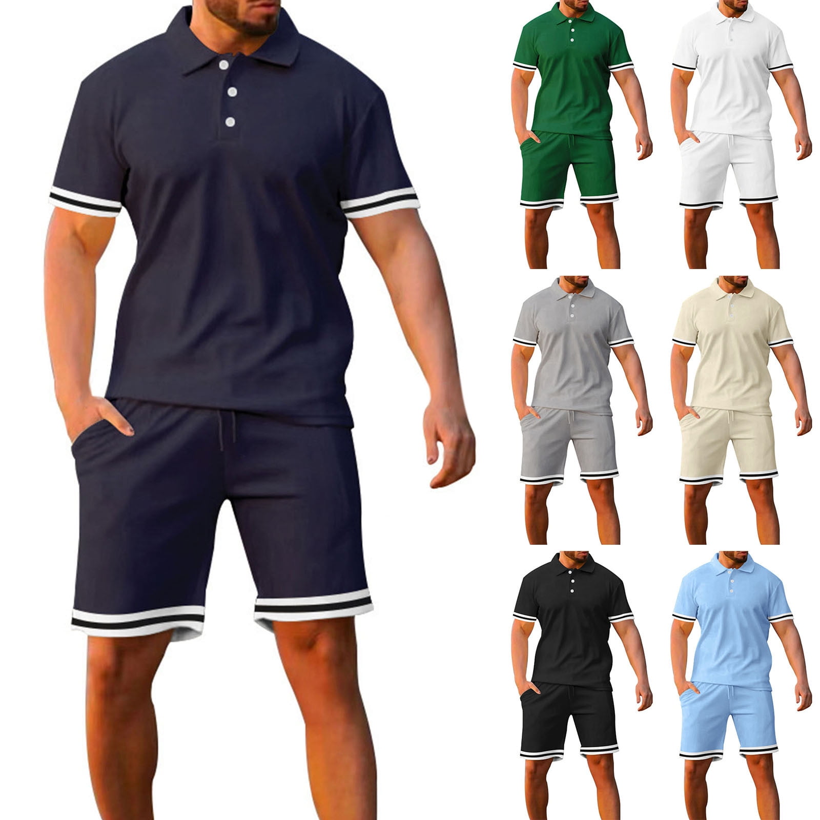 Antinious Summer Sleepwear Outfits for Men,Mens Loungewear Set,Casual ...