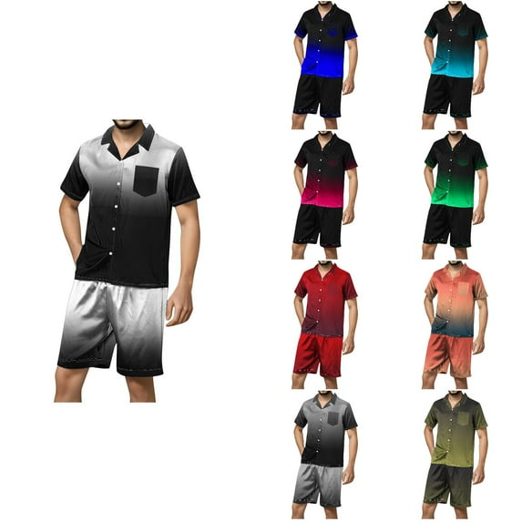 Antinious Summer Sleepwear Outfits for Men,Mens Loungewear Set,Holiday ...