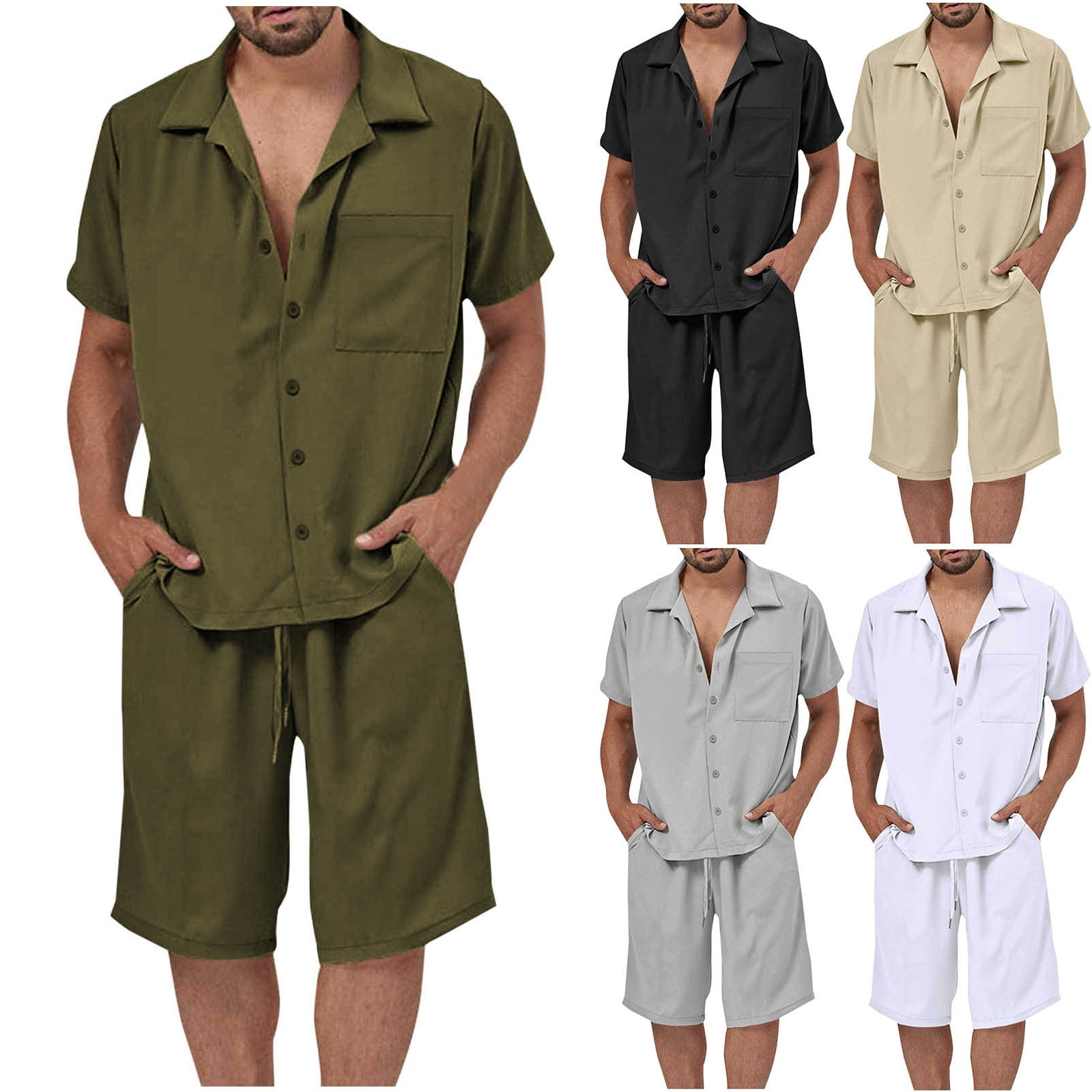 Antinious Summer Sleepwear Outfits for Men,Mens Loungewear Set,Man ...