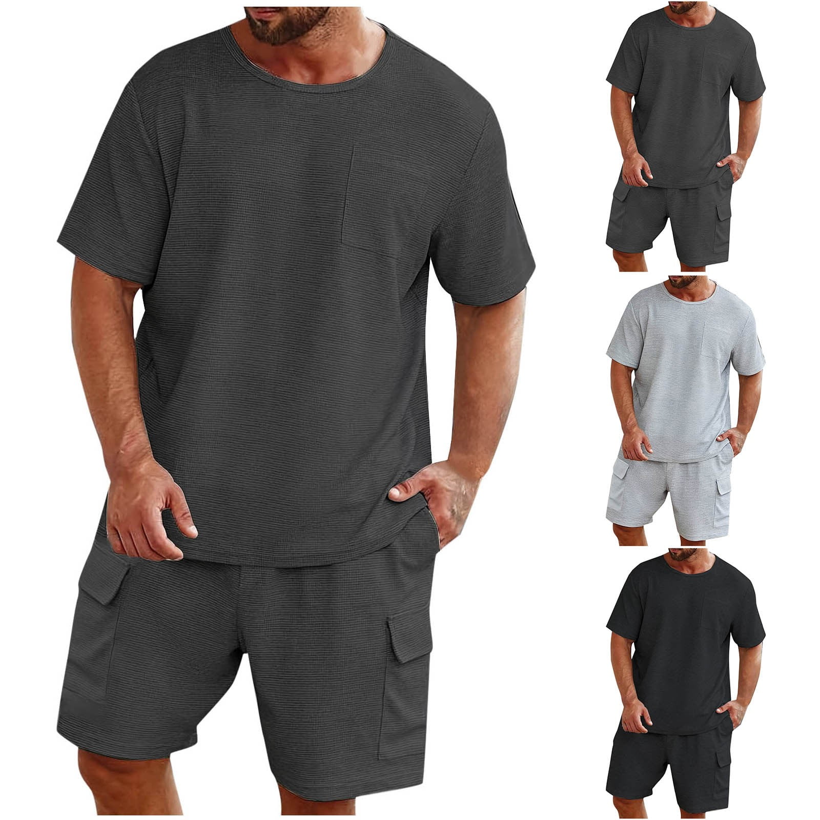 Antinious Summer Sleepwear Outfits for Men,Mens Loungewear Set,Men ...