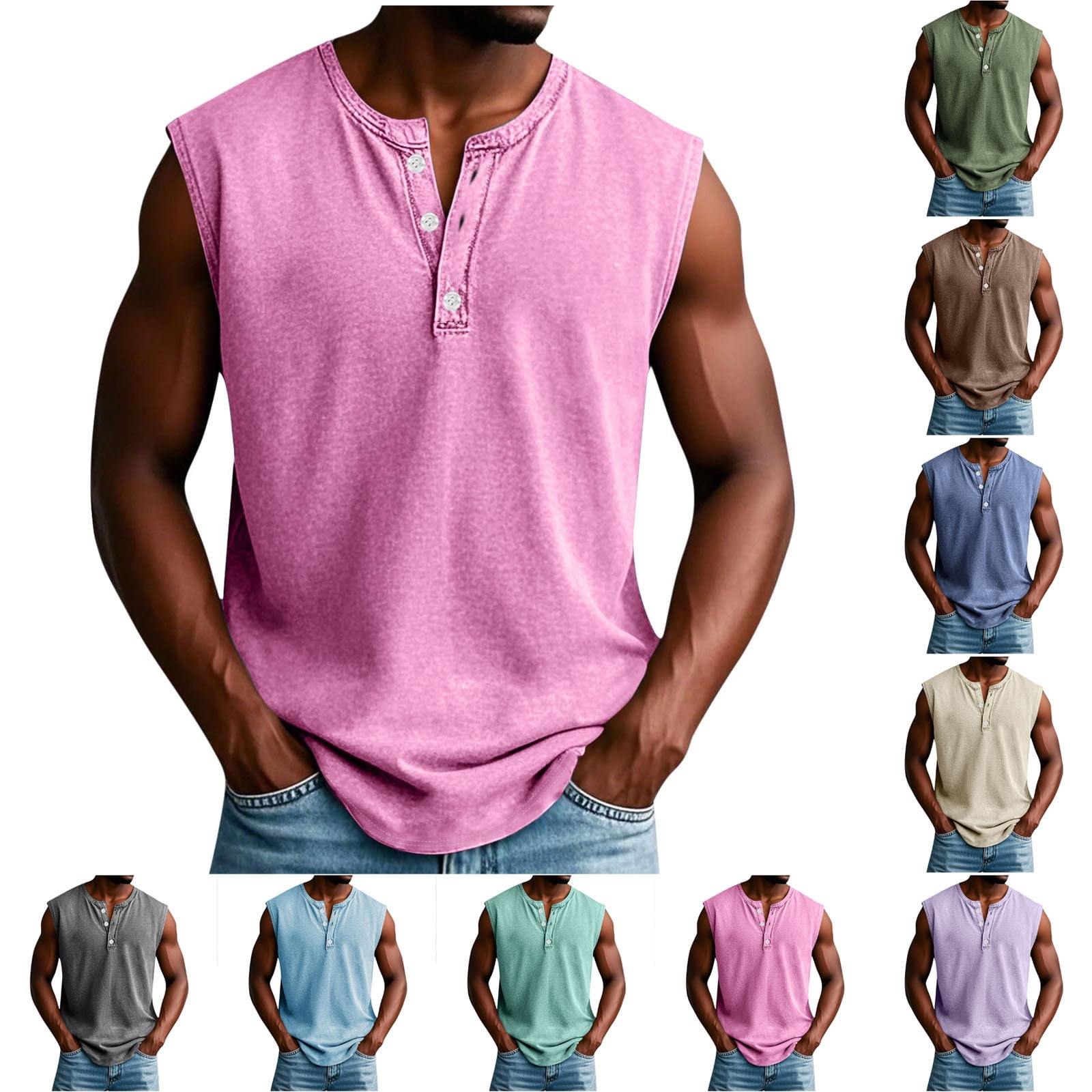 Antinious Summer Tank Tops Men,Oversized Tshirts for Men,Sleeveless ...